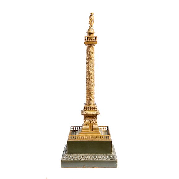 Bonhams : A late 19th century French gilt metal desk set modelled as ...