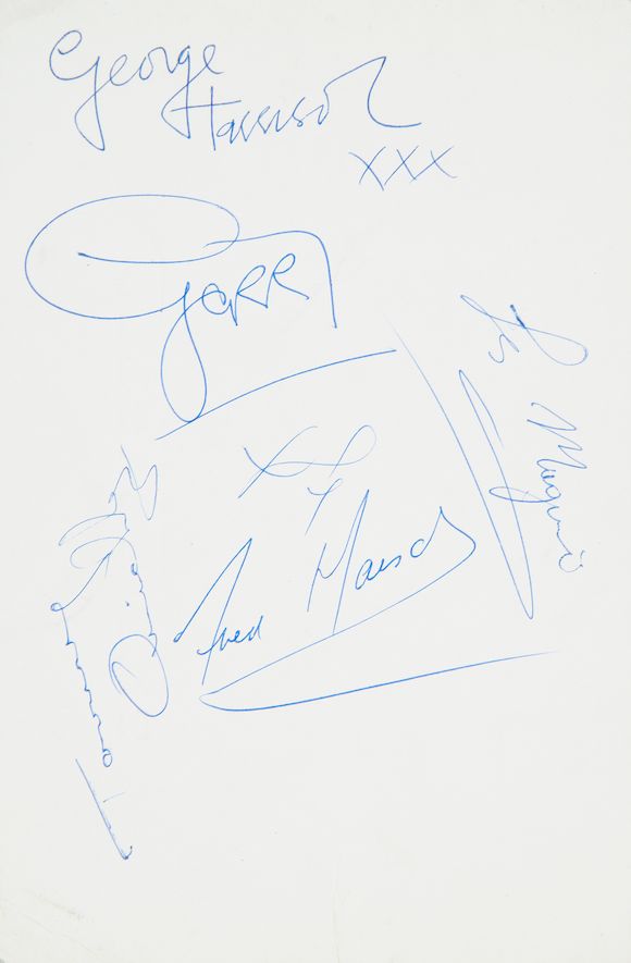 Bonhams : The Beatles/ George Harrison: A Beatles publicity card ...