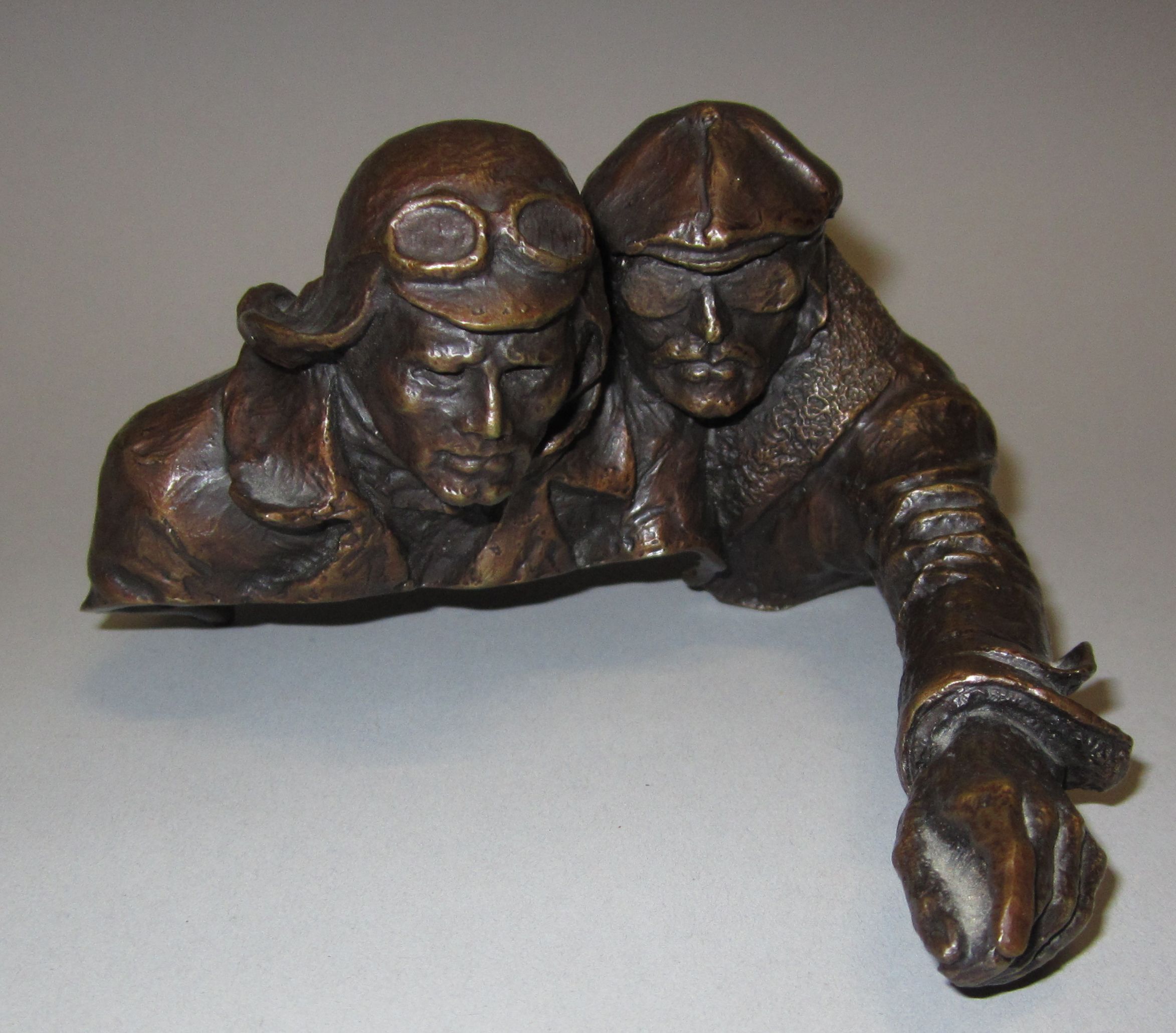 Bonhams Cars : Stanley Wanlass; Driver and Mechanic study in bronze,