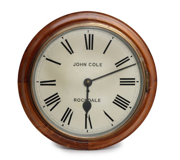 Bonhams : A 19th century walnut fusee wall clock John Cole, Rochdale