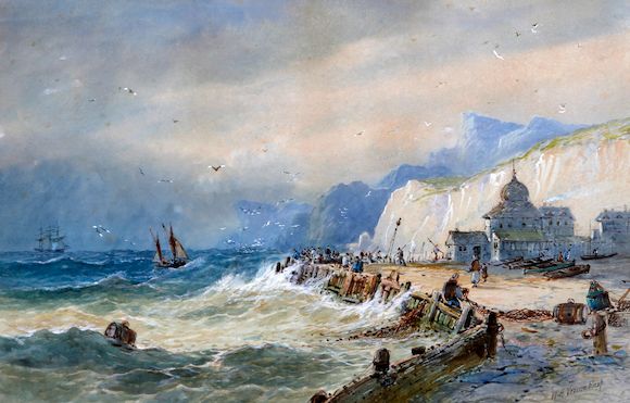 Bonhams : William Henry Earp, (circa 1900) 'Whitby'? - on the jetty ...