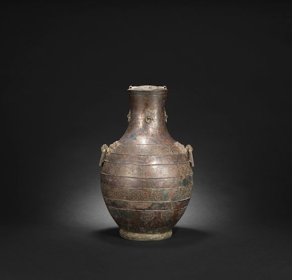 Bonhams : An archaic bronze hu vessel Warring States period