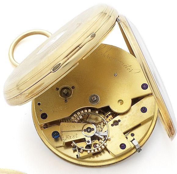 Bonhams : Patent Union. A fine and rare 18ct gold key wind open face ...