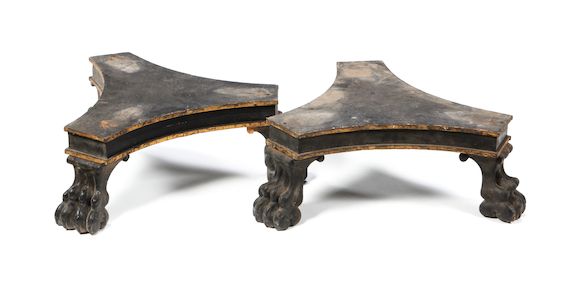 Bonhams : A pair of 19th Century ebonised and gilt-highlighted ...