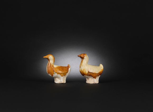 Bonhams : A pair of sancai ducks Tang dynasty