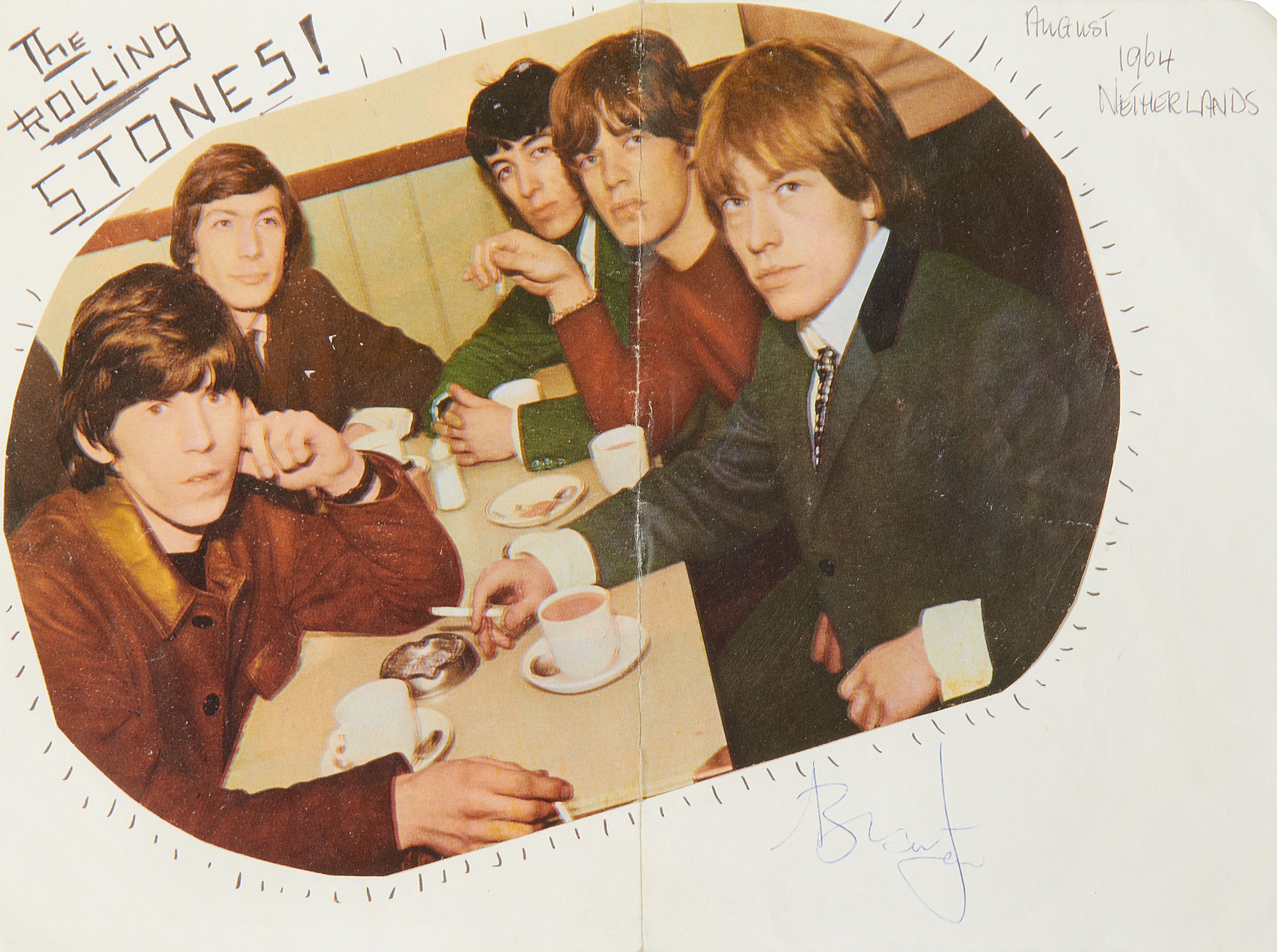 Bonhams : The Rolling Stones A Brian Jones autograph, 1964,