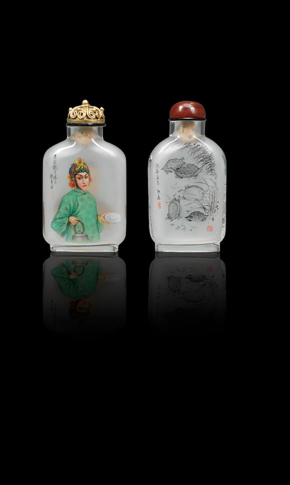 Bonhams : An inside-painted glass 'Cheng Yanqiu' snuff bottle Dong Xue ...