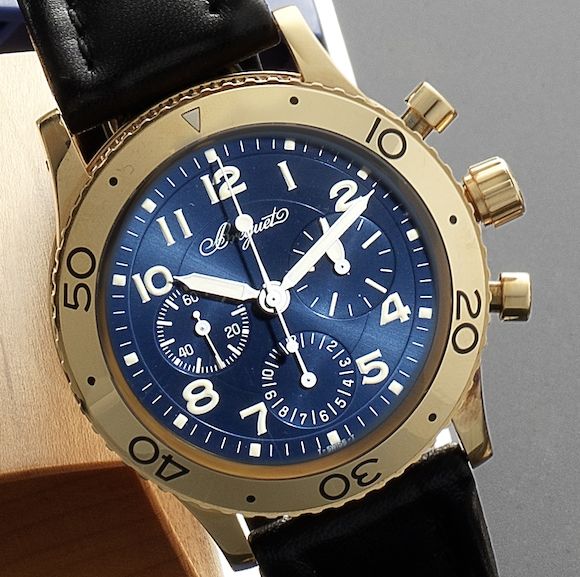 Bonhams : Breguet. A fine 18ct rose gold automatic chronograph ...