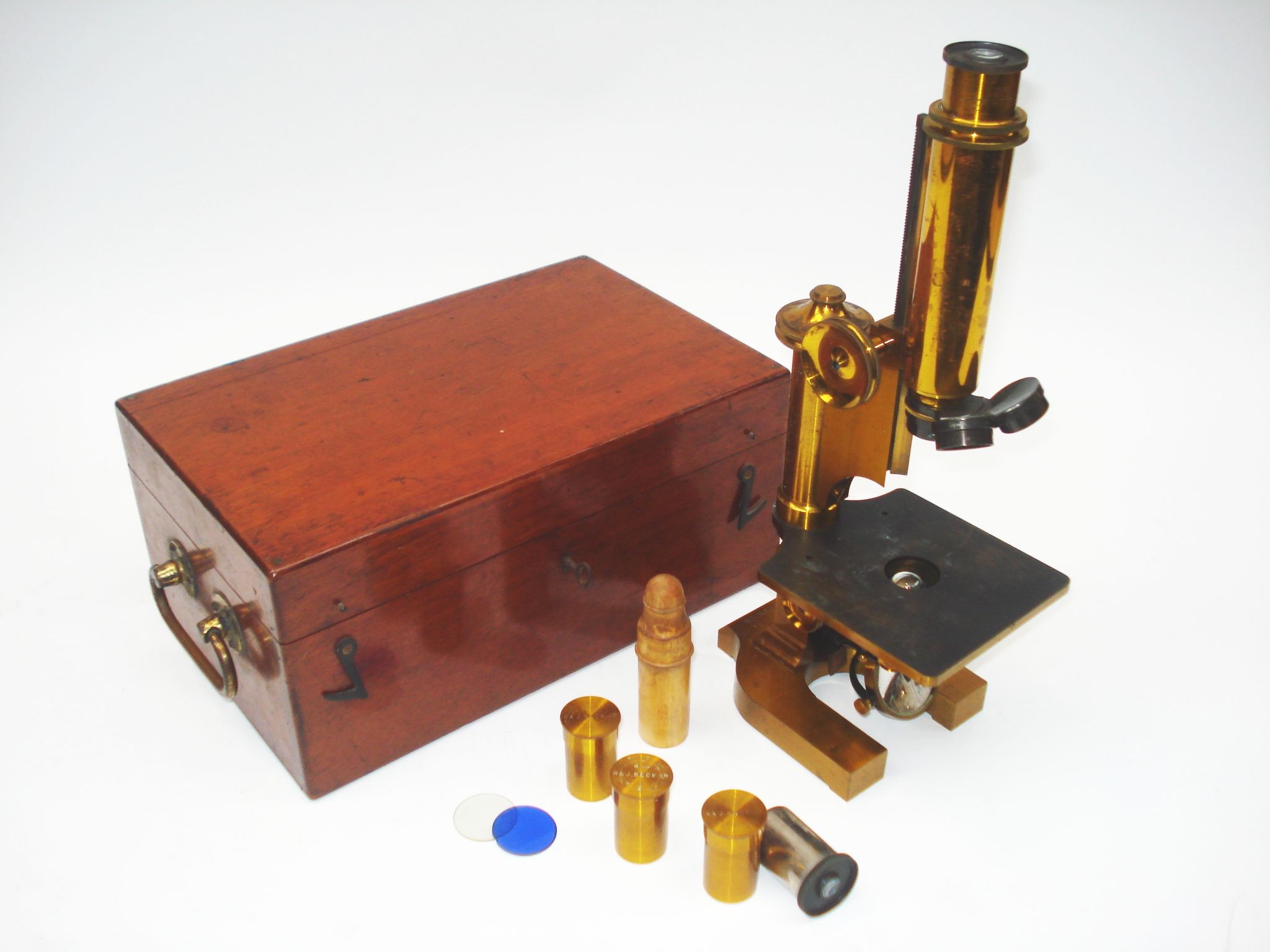 Bonhams : A small Ross brass monocular microscope, English, late 19th ...