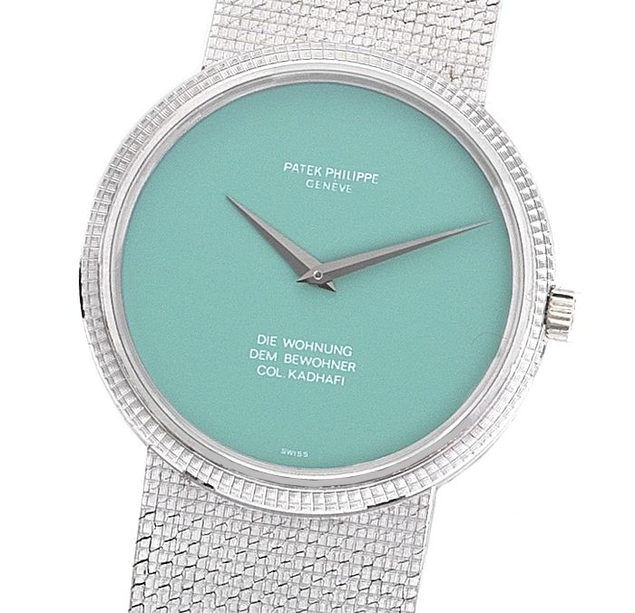 Bonhams : Patek Philippe. A fine and rare 18ct white gold automatic ...