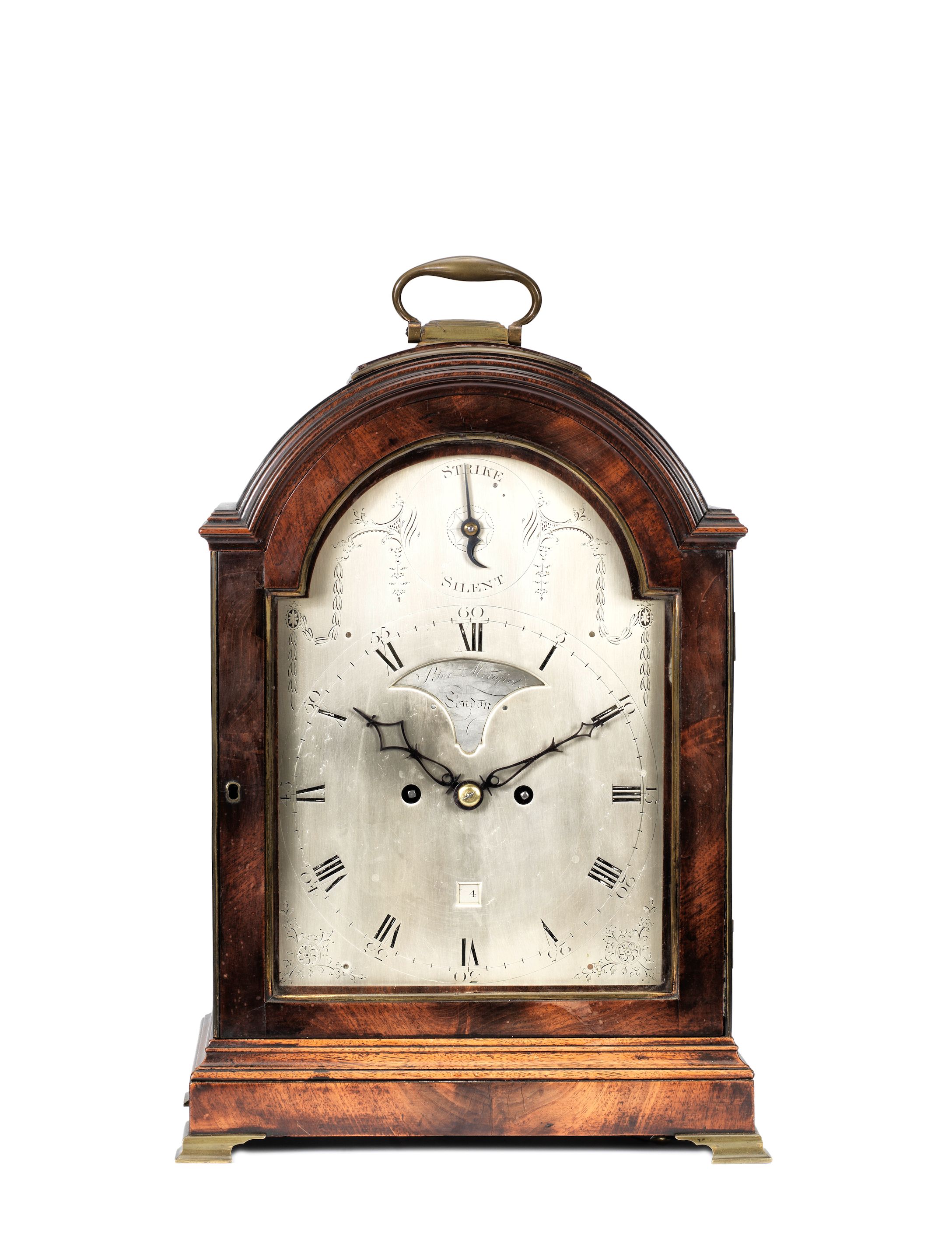Bonhams : A late 18th century mahogany single pad top table clock Peter ...