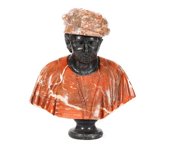 Bonhams : A late 19th century mixed marble bust