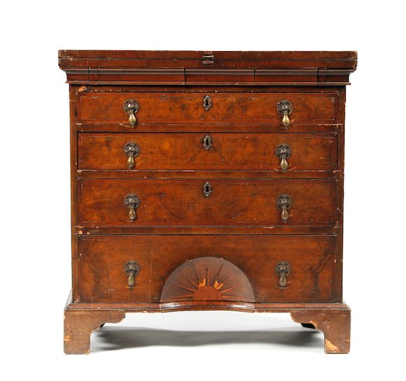 Bonhams : An 18th century style walnut and featherbanded bachelor's ...