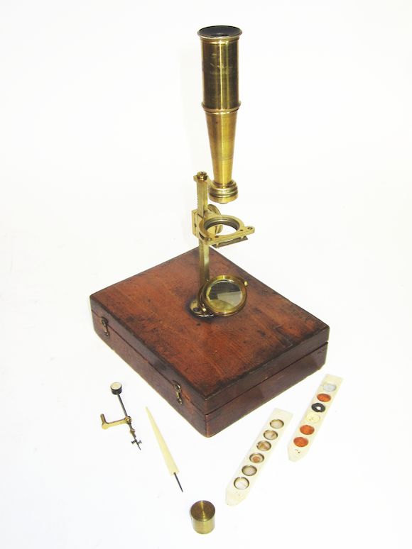 Bonhams : A G & C Dixey Gould type microscope, English, circa 1830,
