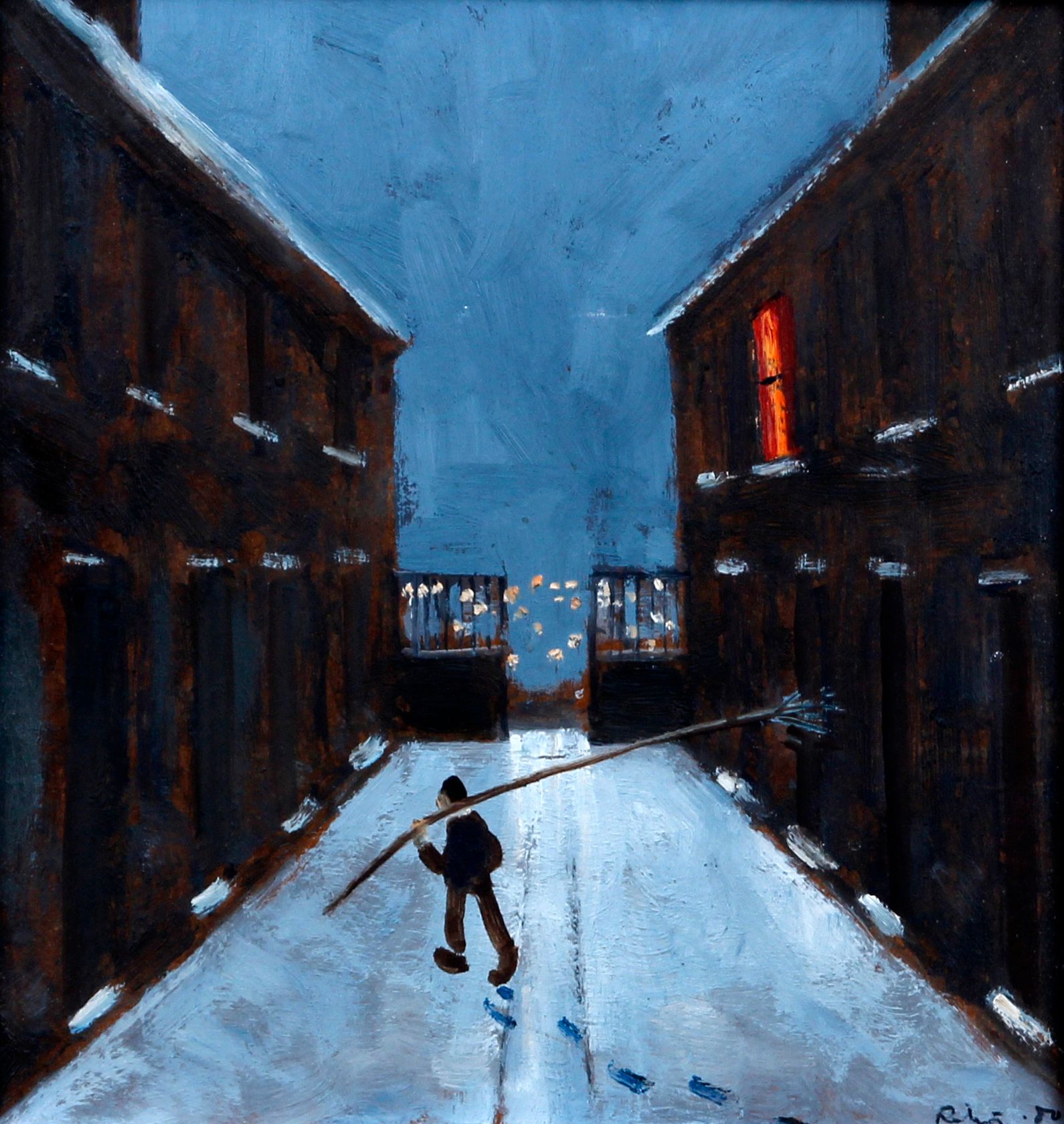 Bonhams : Harold Riley (British, 1934) The Knocker-upper