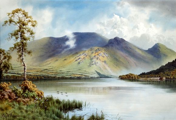 Bonhams : Edward H. Thompson (British, 1879-1949) Bassenthwaite lake