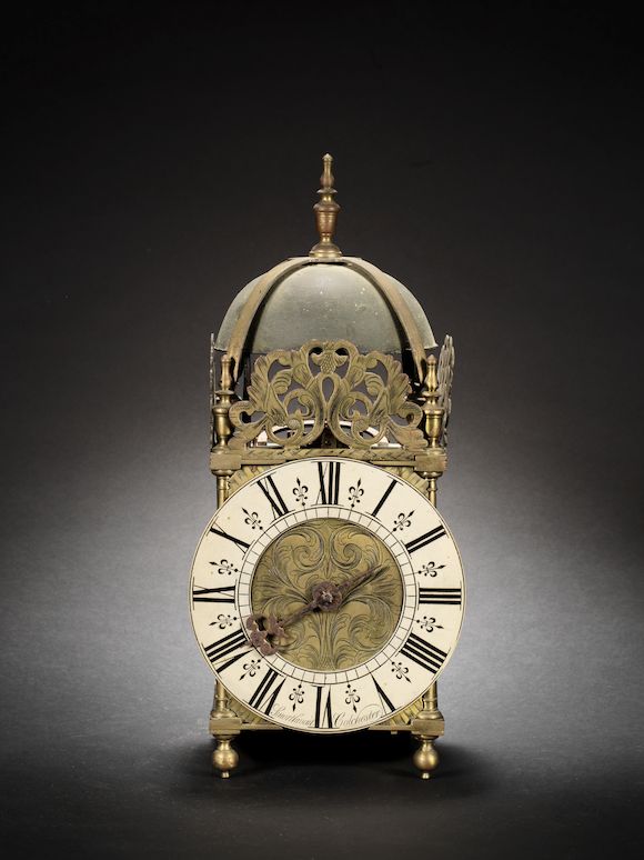 Bonhams : A good first half of the 18th century brass lantern clock ...
