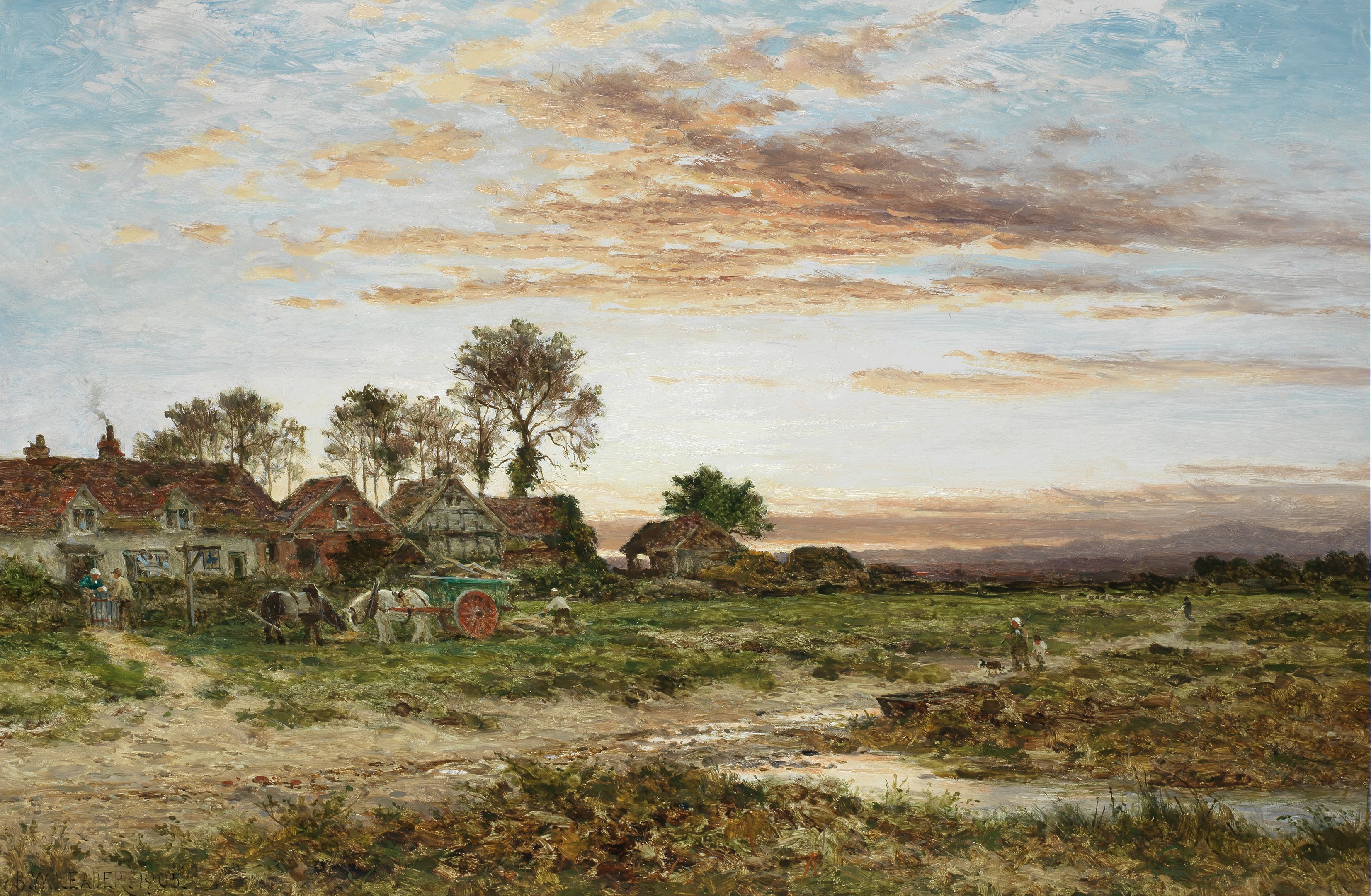 Bonhams : Benjamin Williams Leader, RA (British, 1831-1923) Evening ...