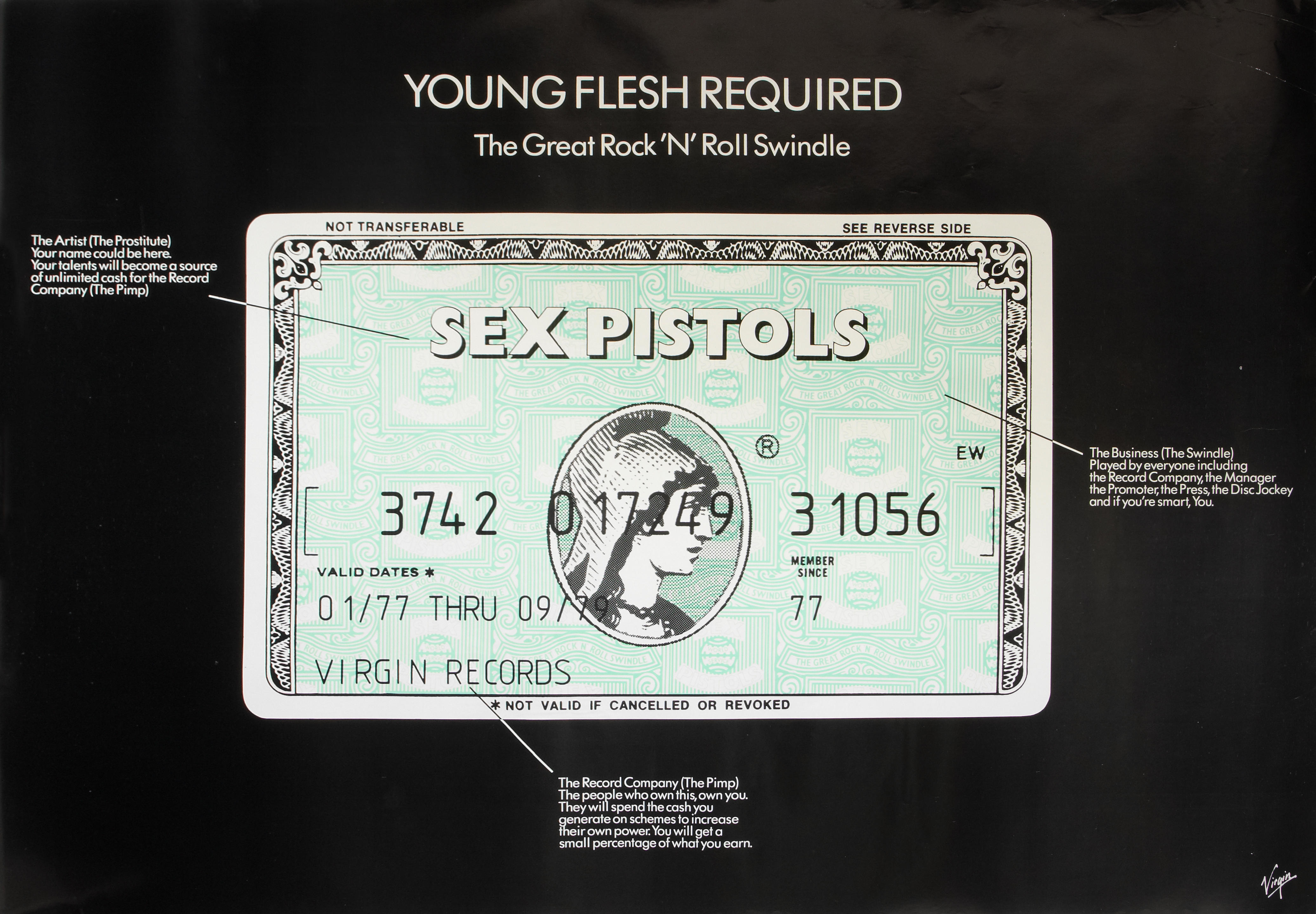 Bonhams The Sex Pistols A Young Flesh Required Poster 1979