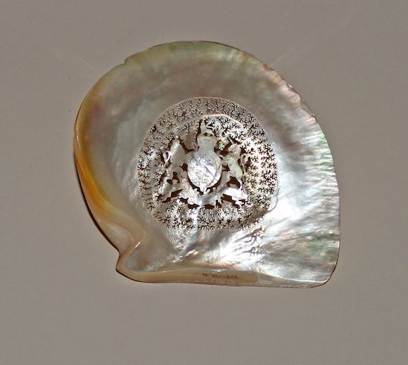 Bonhams : A collection of engraved Pearl Oyster shell, Pinctada ...