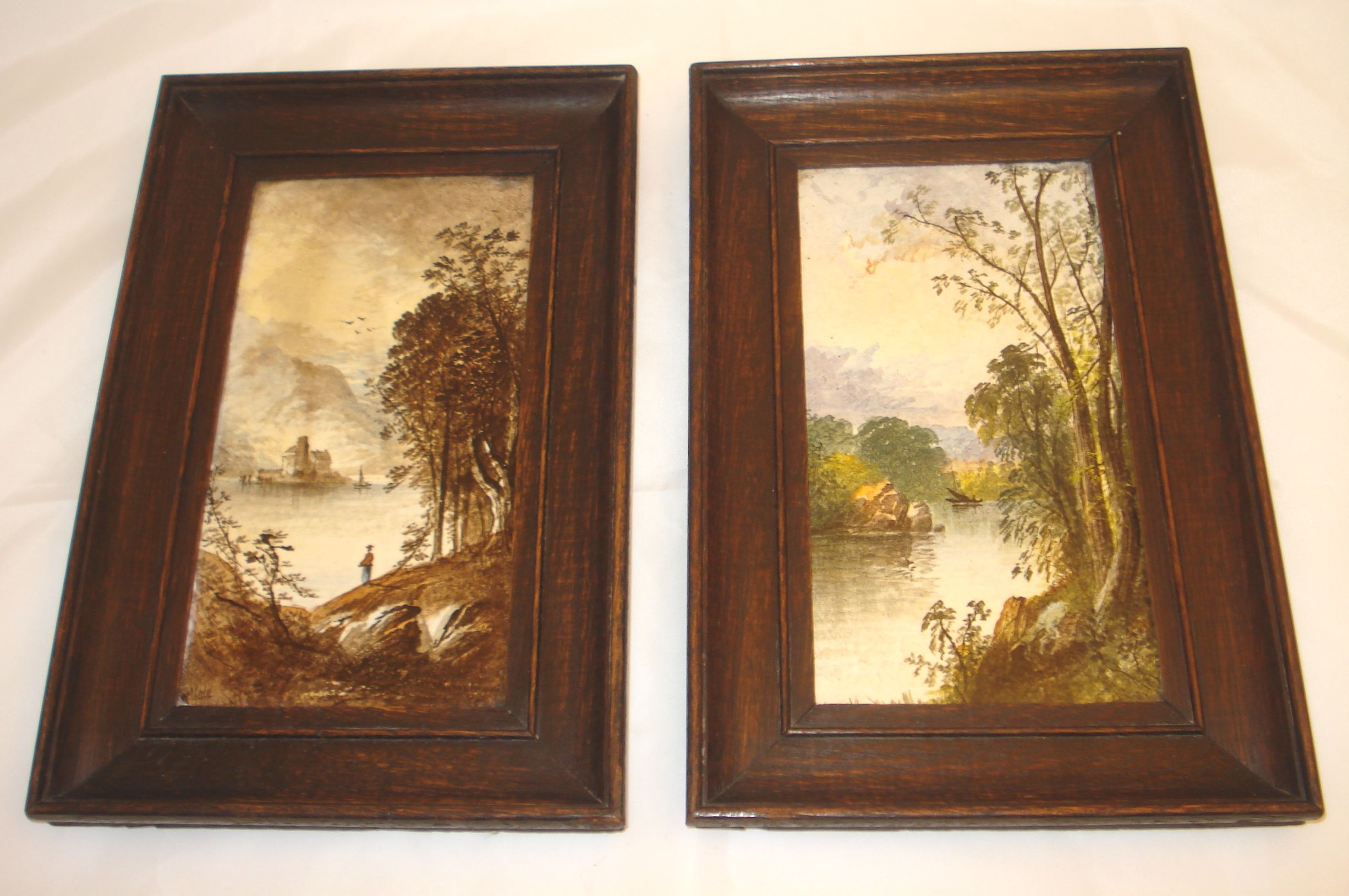 Bonhams : A pair of framed Copeland tiles signed W Yale Circa 1900