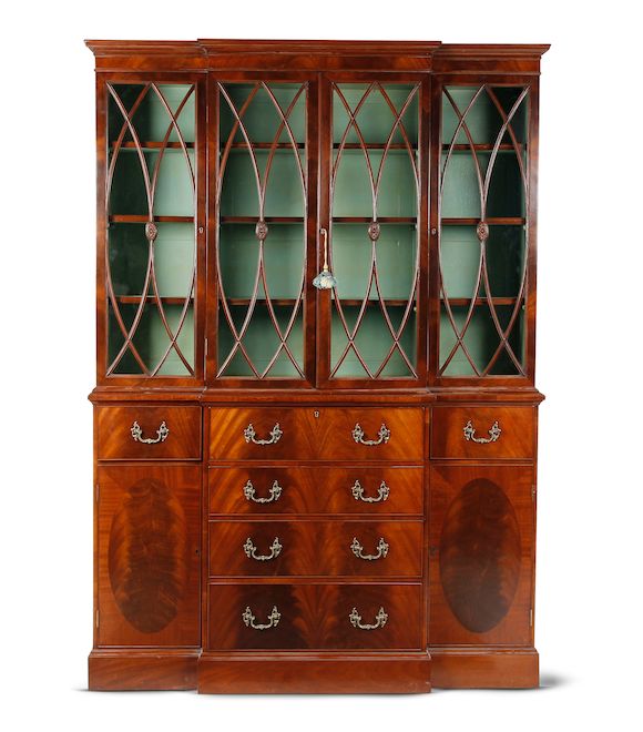 Bonhams : A reproduction small George III-style mahogany breakfront ...