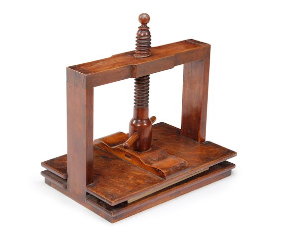 Bonhams : A 19th century oak and alder book press