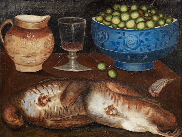 Bonhams : English Naïve School, 19th century A brace of partridge, a ...