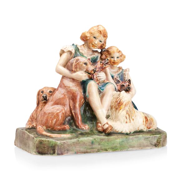 Bonhams : A Stella R Crofts pottery figure group depicting Princesses ...