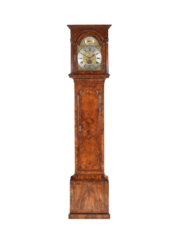 Bonhams : A grandfather clock, Daniel Quare, with two keys and a winder, two weights and pendulum