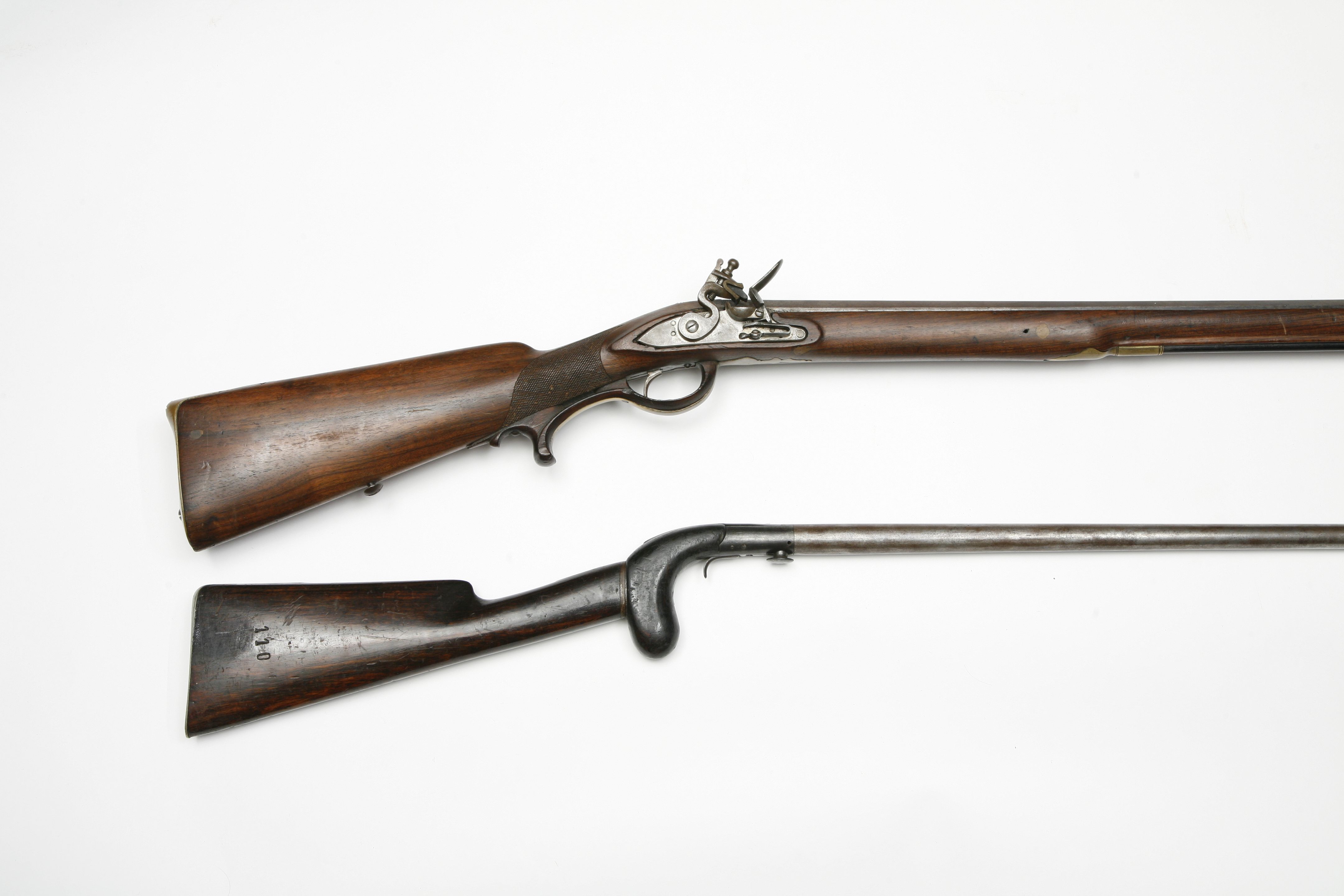 Bonhams : A German 18-Bore Flintlock Gun, And A 32-Bore Under-Hammer ...