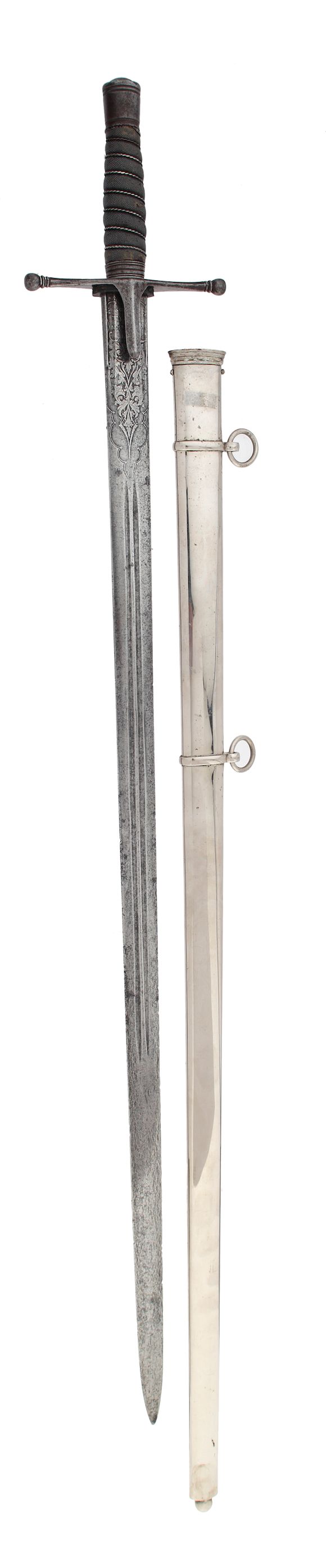 Bonhams : A Regimental Scottish Officer's Cross Hilted Broadsword of ...