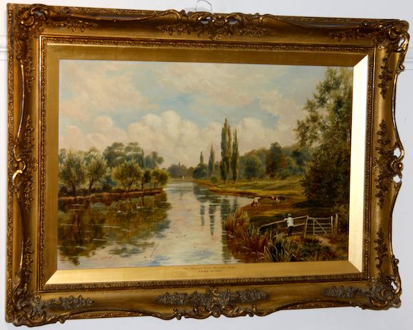 Bonhams : Theodore Hines The Thames at Shiplake Mills 38 x 55cm