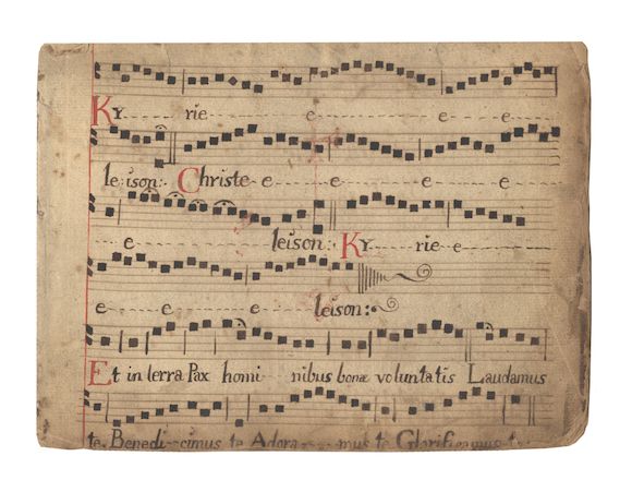 Bonhams : MUSIC AND SCHOLARSHIP. Manuscript of Gregorian chant ...