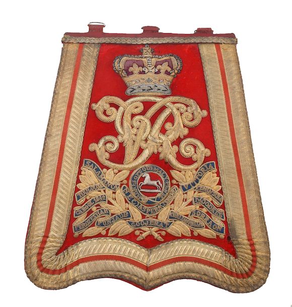 Bonhams : 3rd (King's Own) Hussars Officer's Full Dress Sabretache 1861 ...