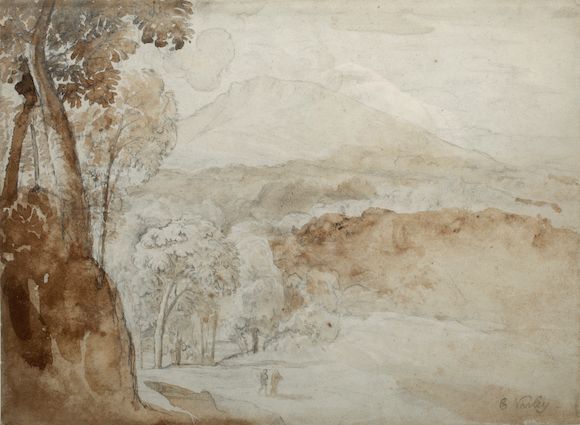 Bonhams : Cornelius Varley (British, 1781-1873) Welsh mountain landscape