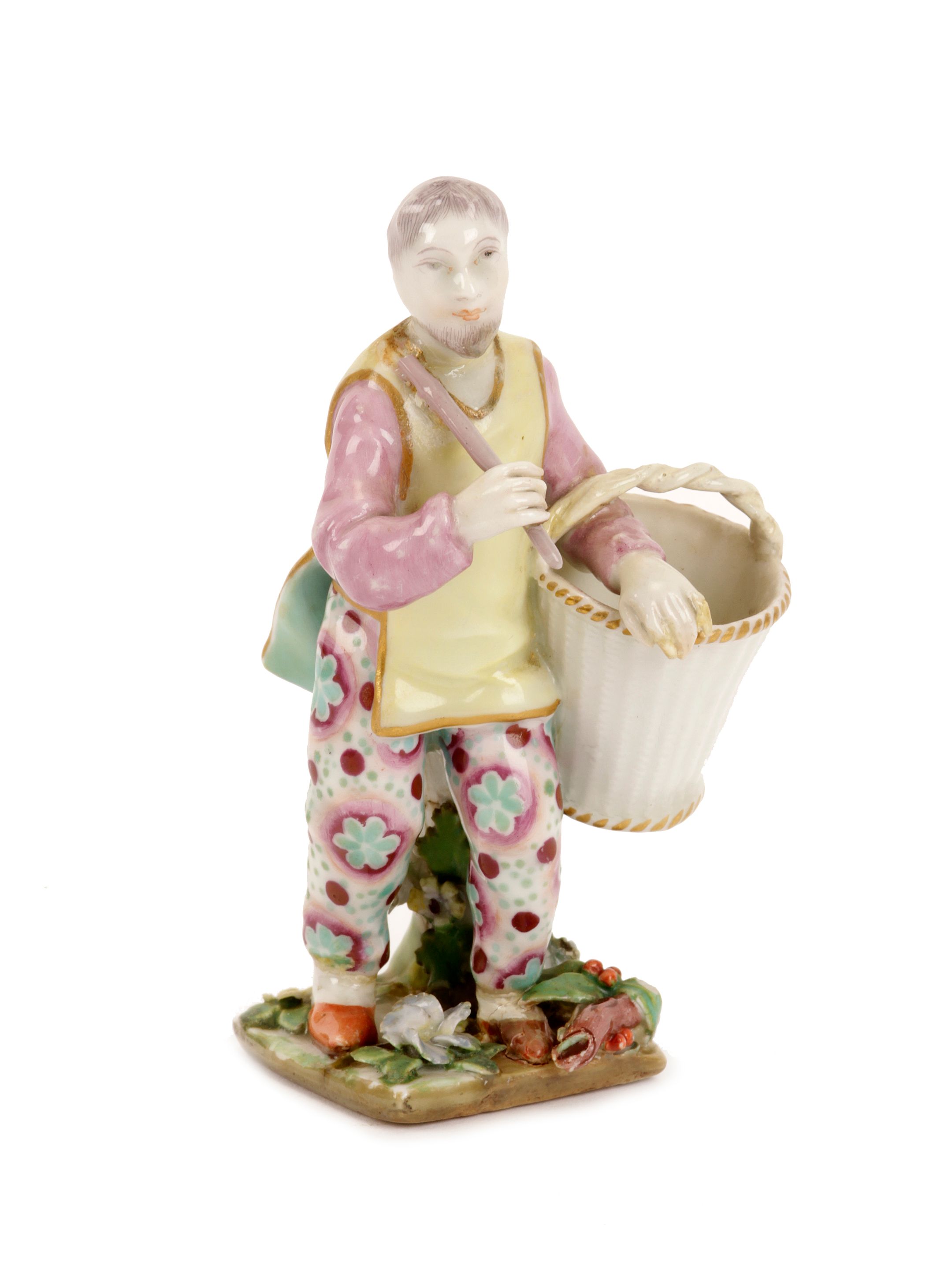 Bonhams : A rare Chelsea figure of a gardener, circa 1760-65