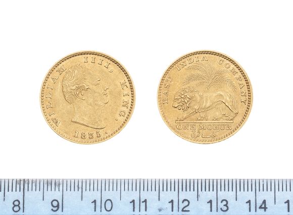 Bonhams : India, Gold Mohur, 1835, head of William IV, right, date ...