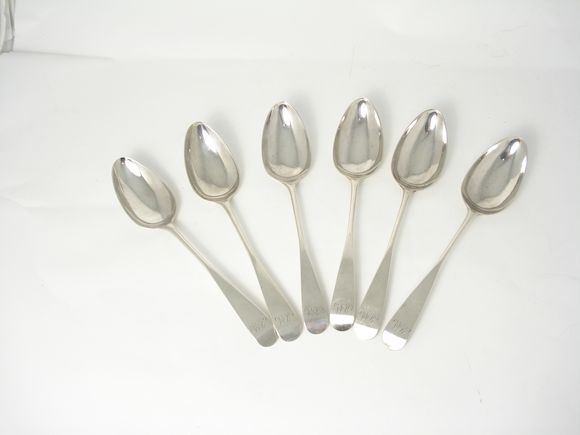 Bonhams : A set of six Old English spoons by Robert Gray Edinburgh 1796 ...