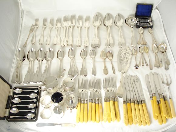 Bonhams : A matched part canteen of silver flatware makers to include ...