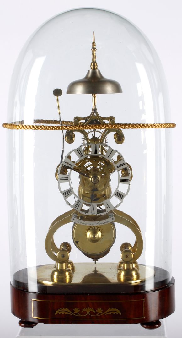 Bonhams : A first half of the 19th Century brass skeleton clock ...