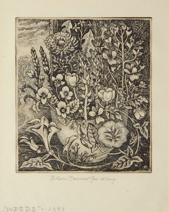 Bonhams : Robin Tanner (British, 1904-1988) Weeds Etching, 1987, on ...