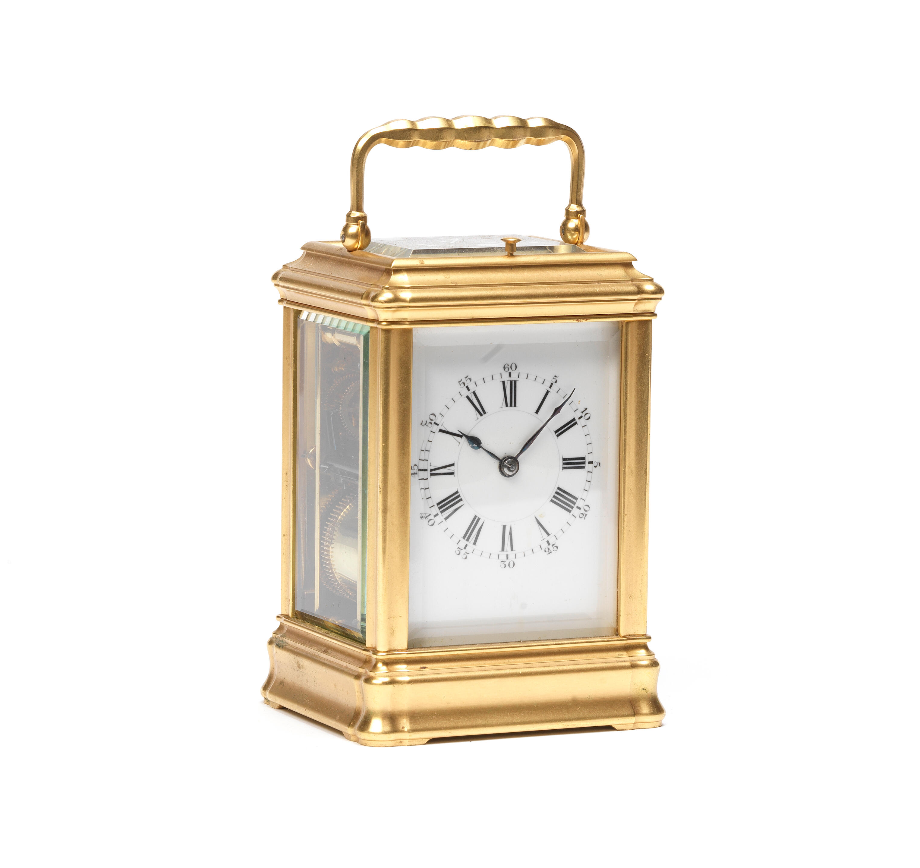 Bonhams : A late 19th century French gilt brass carriage clock with repeat Henri Jacot