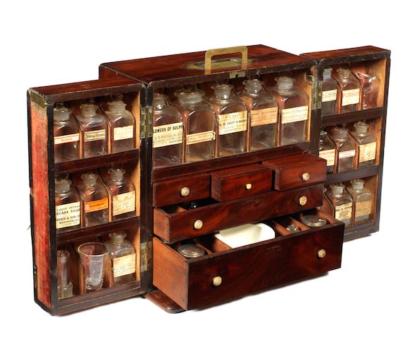 Bonhams : A large mahogany medicine chest, English, early 19th century,