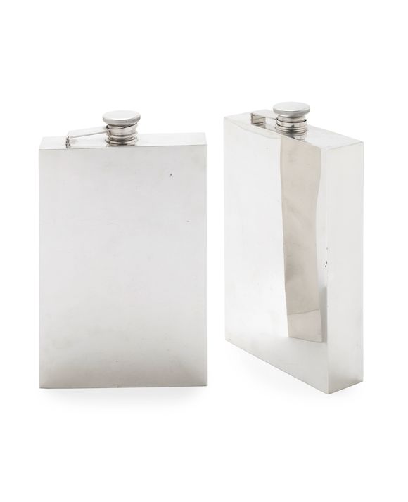 Bonhams : A pair of 20th century American silver hip flasks by Ahrendt ...