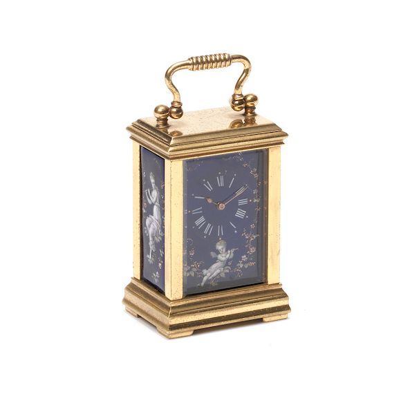 Bonhams : A late 19th century gilt brass and champleve enamel miniature ...