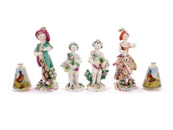 Bonhams : A pair of Bow figures of putti, a pair of Bow figures of New ...