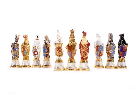 Bonhams : A set of ten Minton models of the King's Beasts, circa 1955