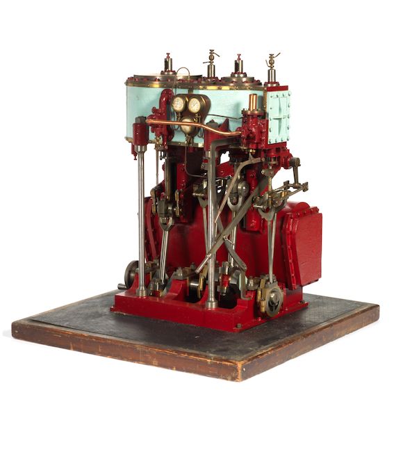 Bonhams : A working scale model of a Hedley & Boyd compound steam engine.