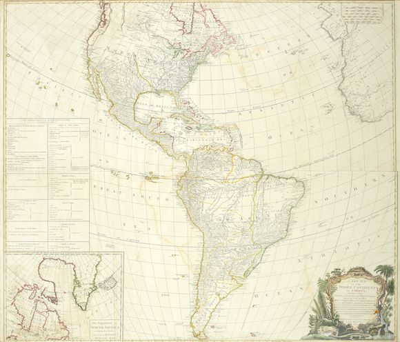 Bonhams : AMERICAS D'ANVILLE (JEAN BAPTISITE BOURGUIGNON) A New Map of ...